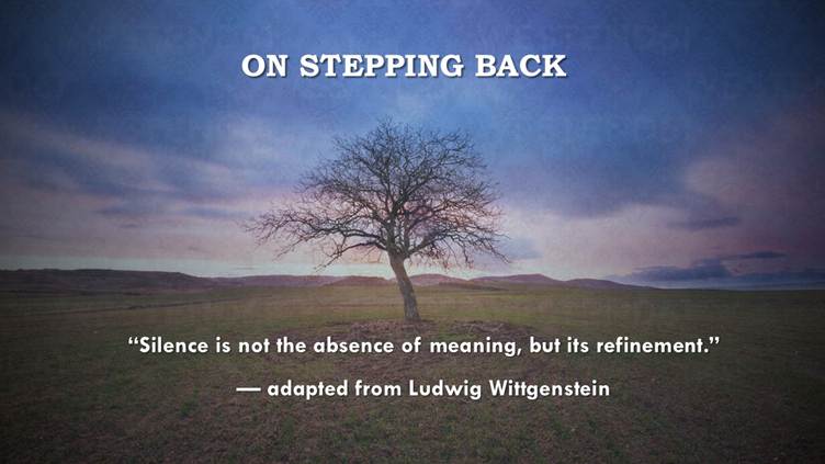 On Stepping Back – In what kind of world do we wish to live